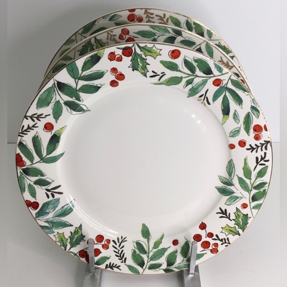Grace Teaware | Dining | 3 Dinner Plates Grace Teaware Christmas Holly ...